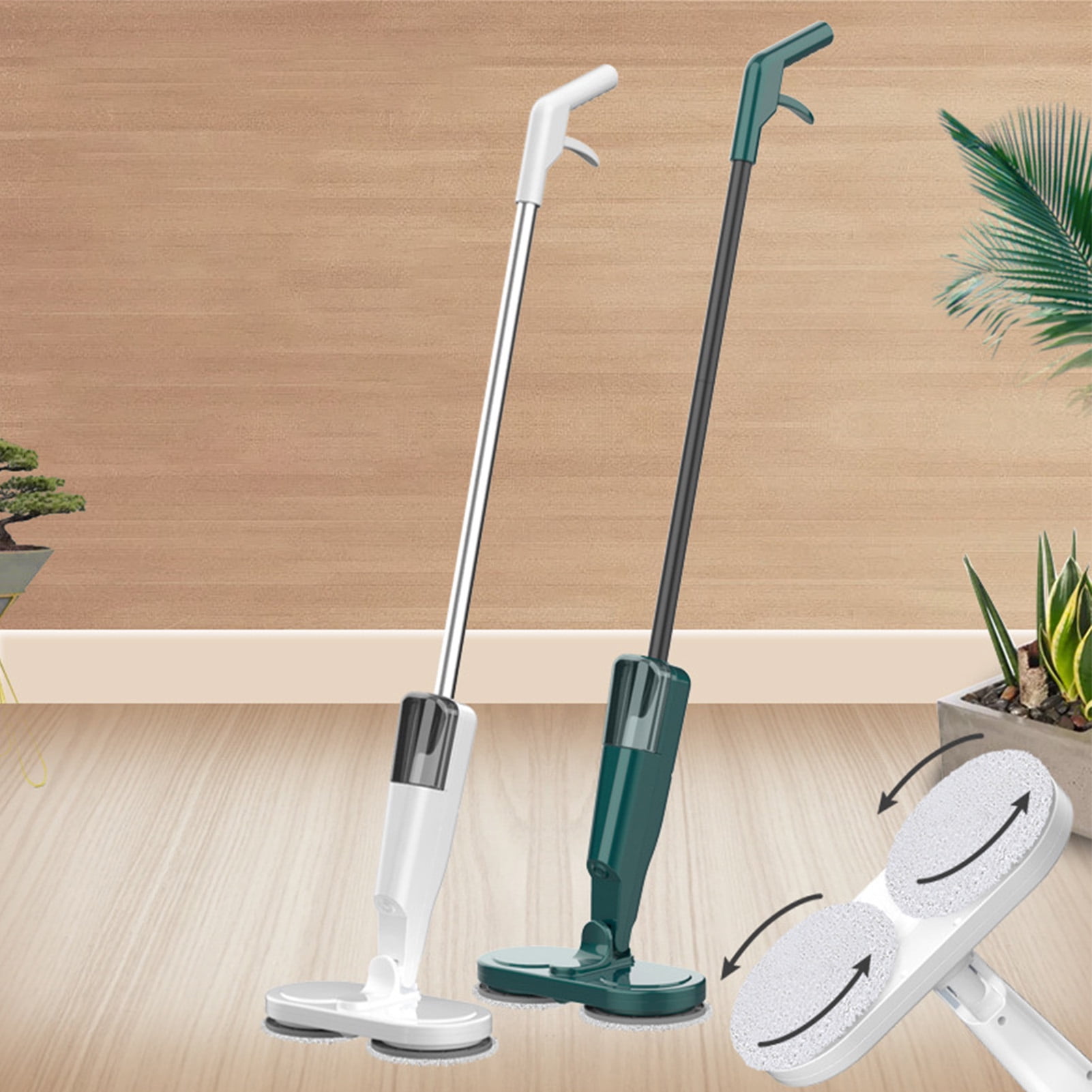 Rechargeable Spin Mop With Water Spray, Effortless Floor Cleaning For ...