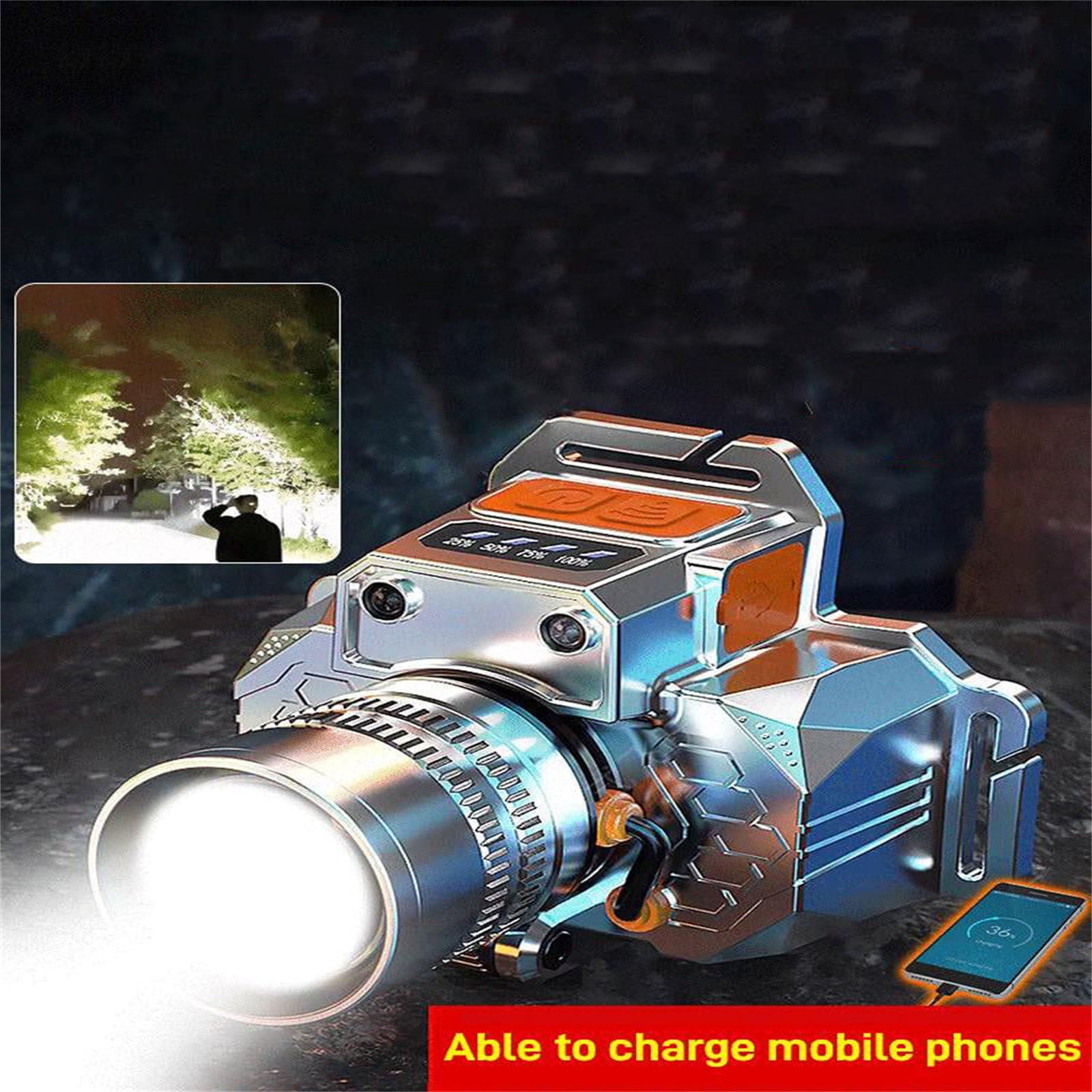 Rechargeable Spotlight Flashlight with 1000000 High Lumen LED ...