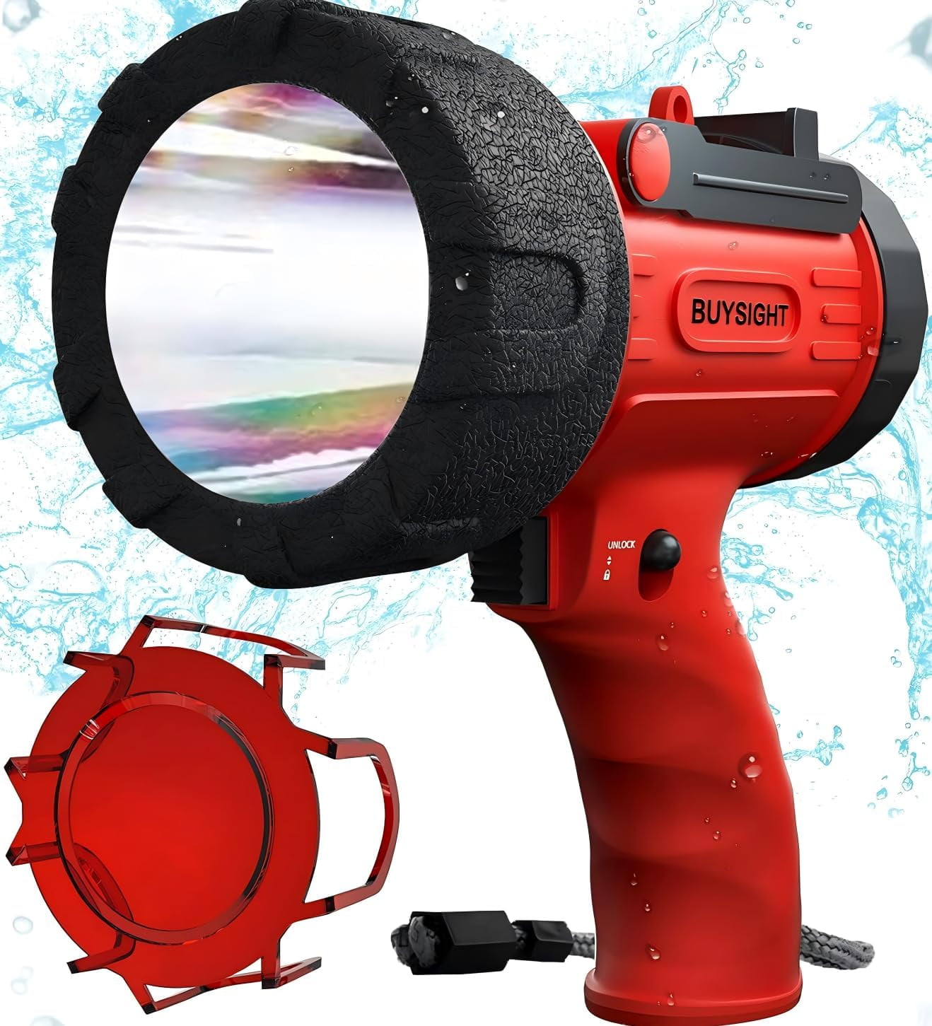 Rechargeable Spotlight Flashlight, Hand held Spotlight 200,000 lumens ...