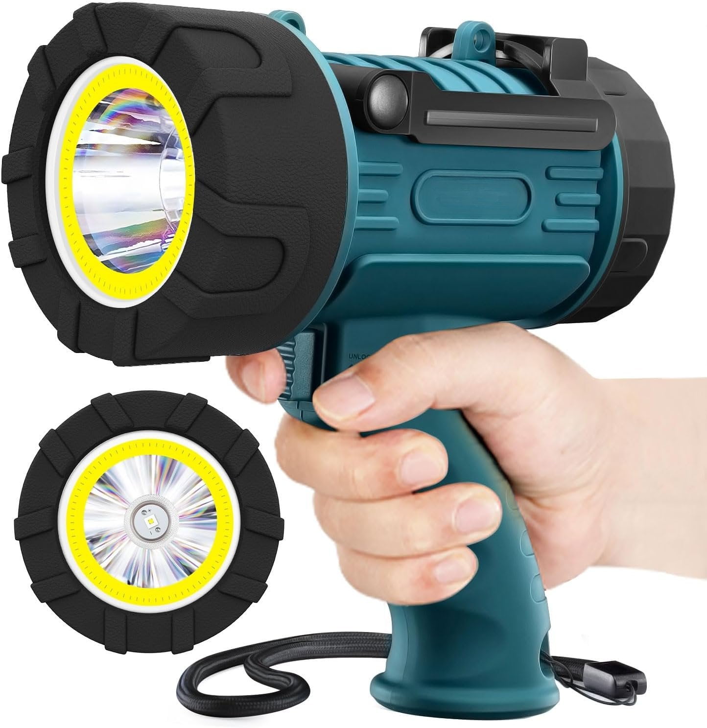 Rechargeable Spotlight Floodlight Combo 120,000 High Lumen LED, IP67 ...