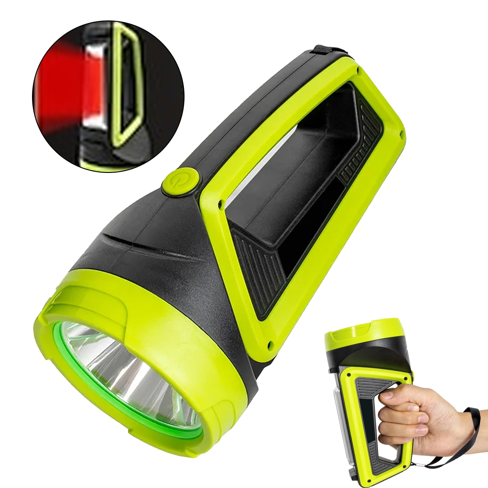 Rechargeable Spotlight, Handheld Led Flashlight with Side Light, High ... Rechargeable Spotlight, Handheld Led Flashlight with Side Light, High ...
