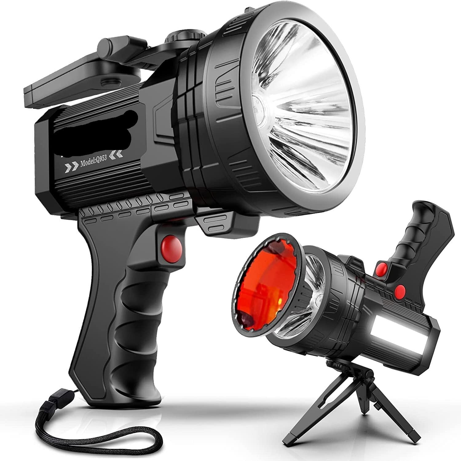 Rechargeable Spotlight, High Lumens LED Flashlight,Work Lamp with Stand ...