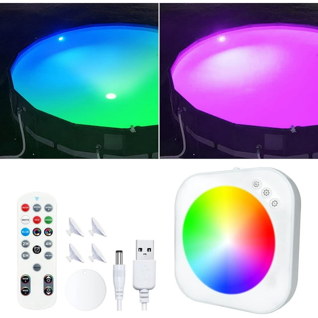 Rechargeable Submersible Pool Lights with Remote,Led Pool Lights for ...