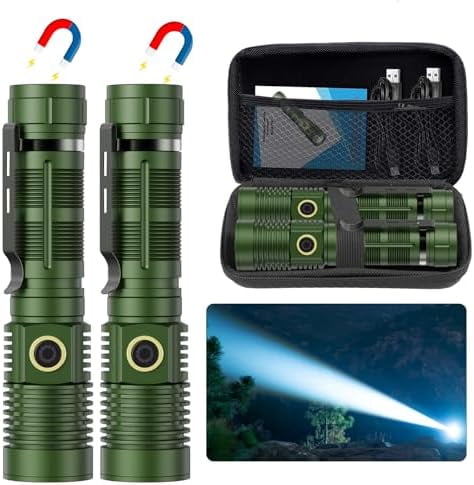 Rechargeable Tactical Flashlights High Lumens - 1500 Meters Long Beam ...