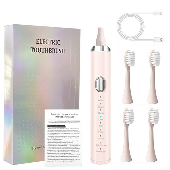 Rechargeable Toothbrush For Adults With 4 Brush Heads Long Lasting 90 ...