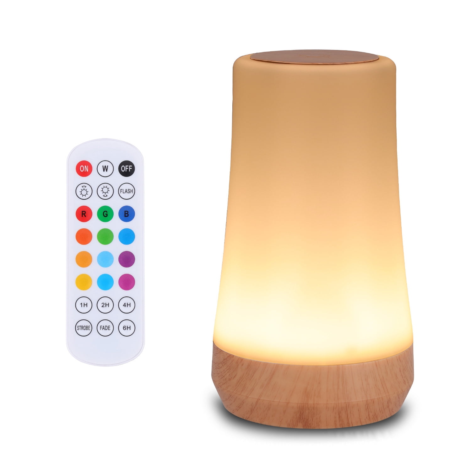 Rechargeable Touch & Remote Night Light, 13 RGB Colors, Dimmable for ...