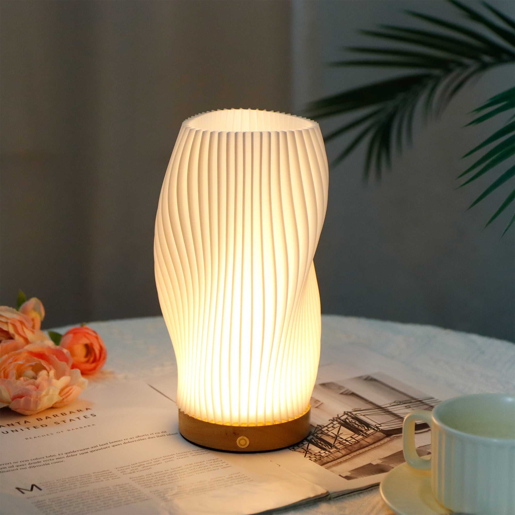 Rechargeable Touch Table Lamp 3D-Printing Dimmable Battery Powered Lamp ...