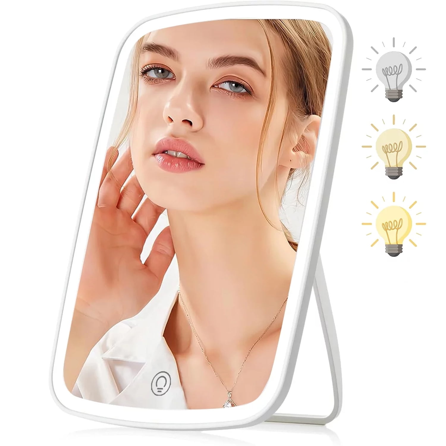 Rechargeable Travel Lighted Makeup Mirror, Rechargeable Desk Vanity ...