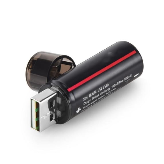 Rechargeable USB Lithium AA Battery 1.5V AA BatteryBuilt In USB Port ...