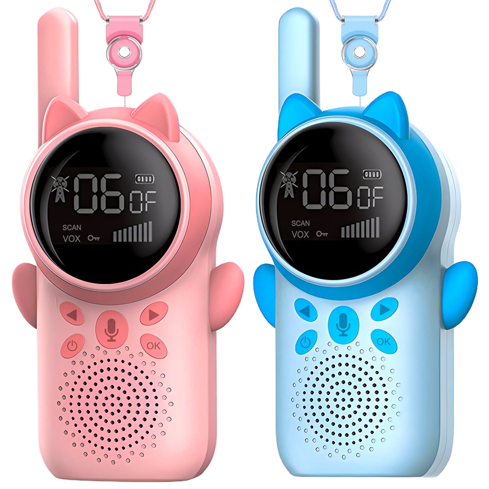 Rechargeable Walkie Talkie for Kids, 2 Pack Kids Walkie Talkies Long ...