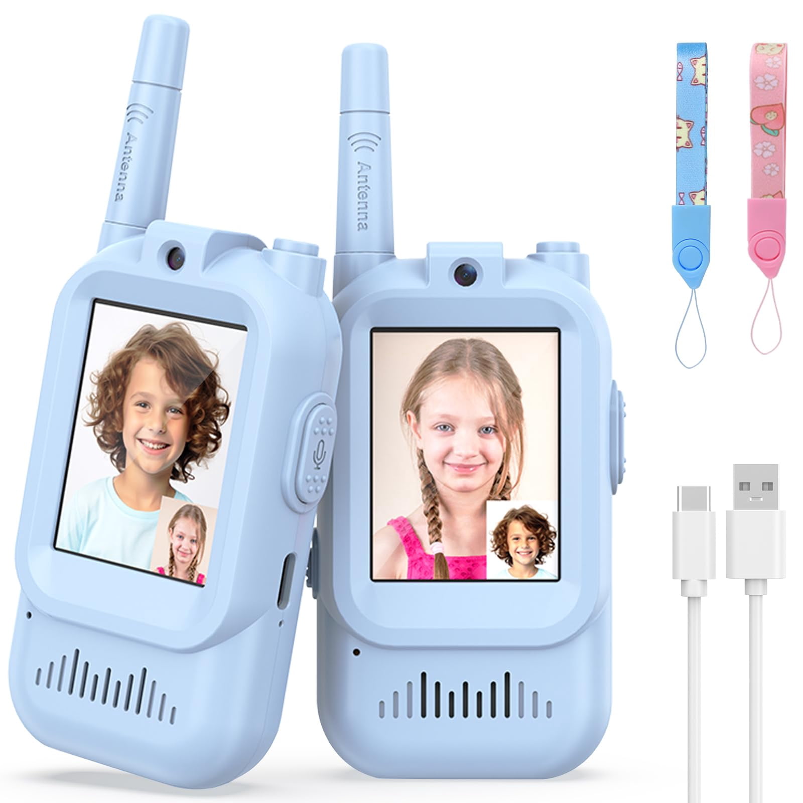 Rechargeable Walkie Talkies for Kids - Pack of 2, Long Range Two Way ...