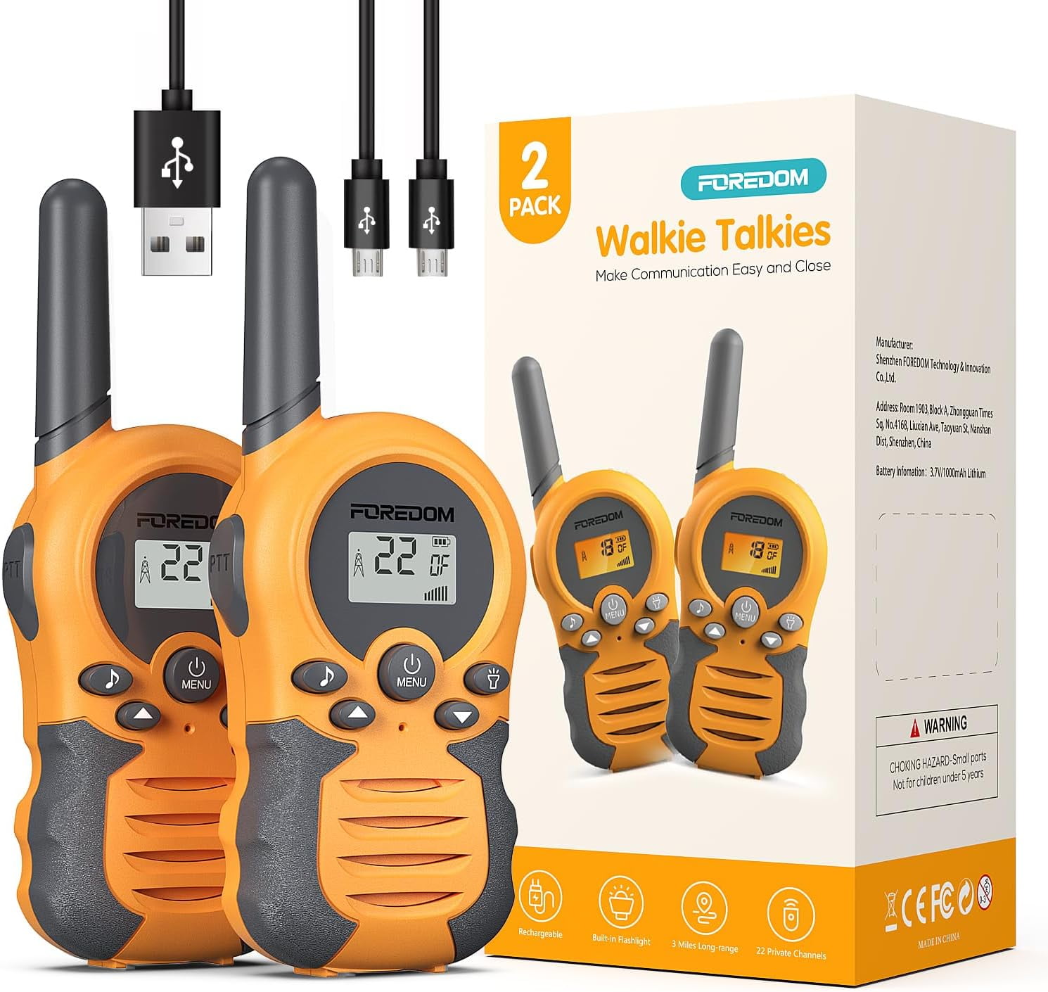 Rechargeable Walkie Talkies for Kids Walkie Talkies Long Range for Boy ...