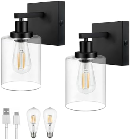 Rechargeable Wall Sconce Wireless Wall Sconces Set of Two Touch ...