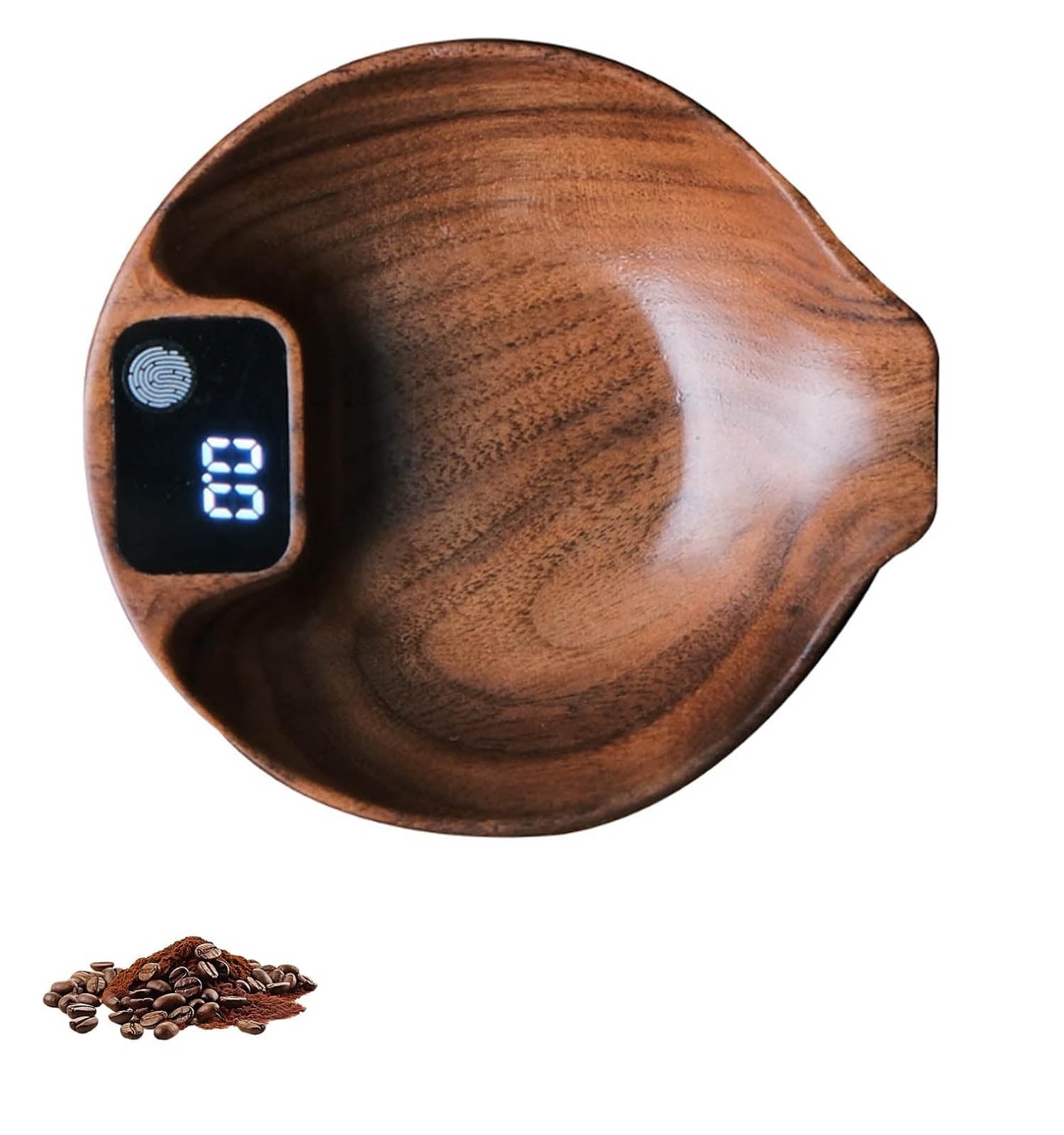 Rechargeable Walnut Coffee Scale, 0.1g Precise Electronic Scale with ...