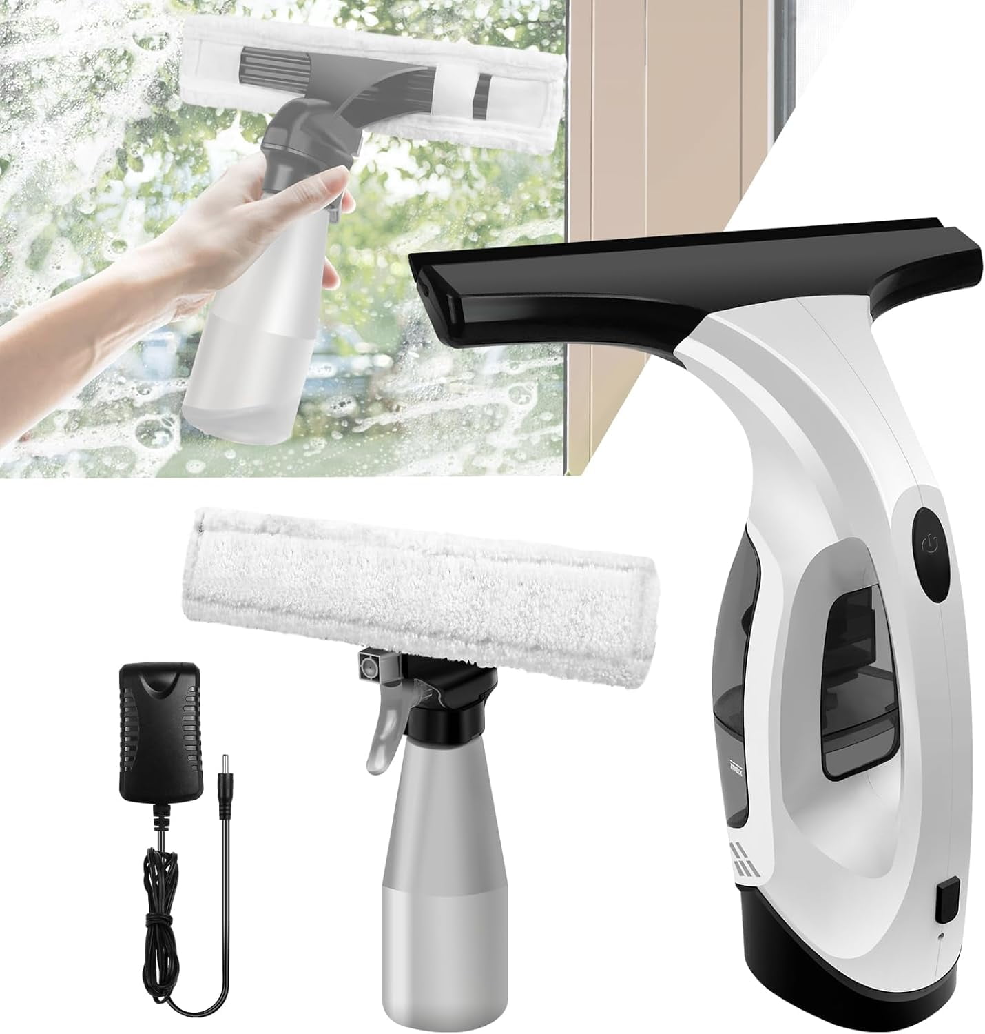Rechargeable Window Vac, Electric Window Vacuum Squeegee, with Squeegee ...