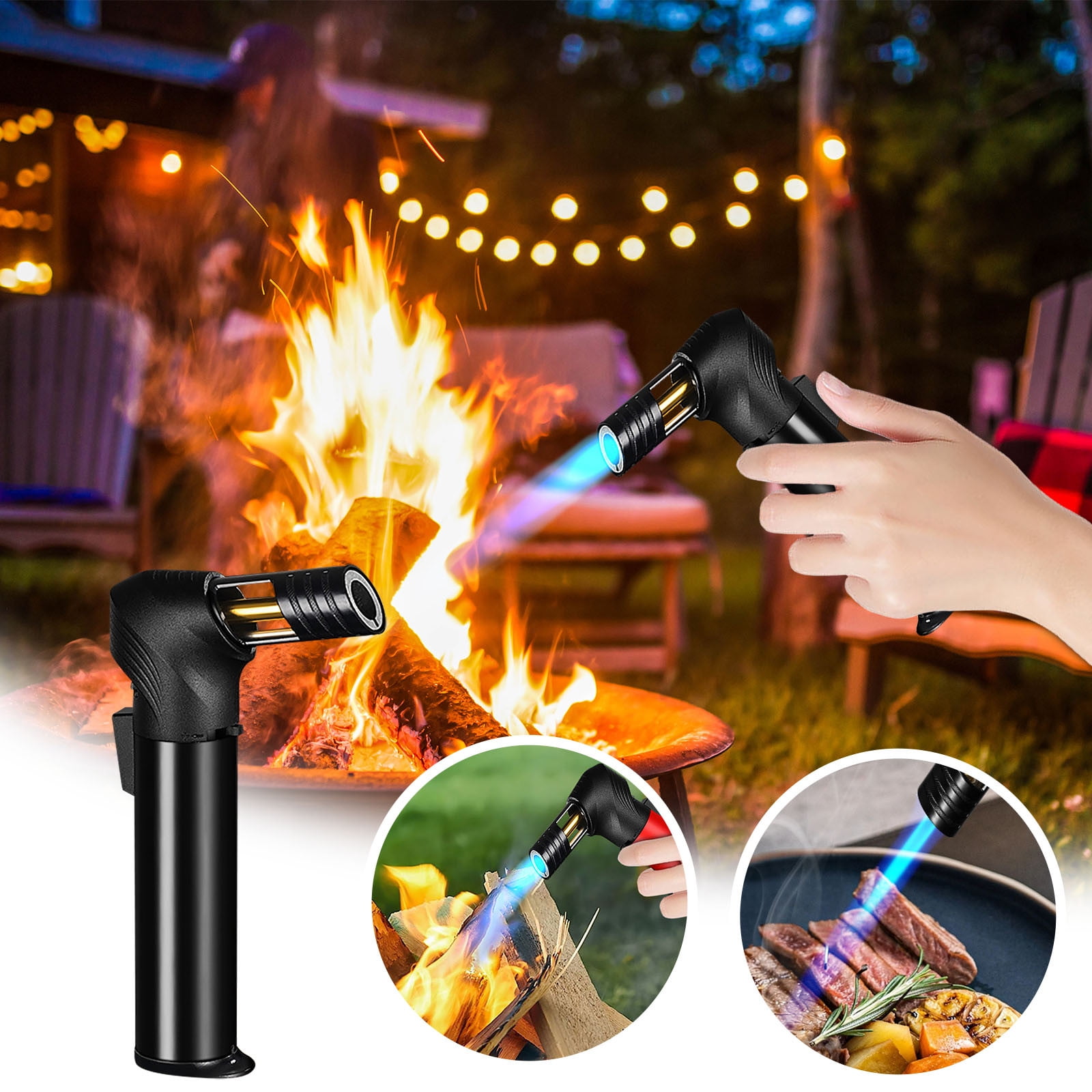 Rechargeable Windproof Lighter, Adjustable Flame for Candles BBQ ...