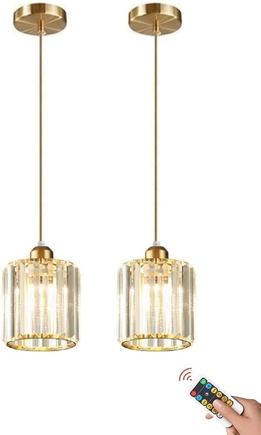 Rechargeable Wireless Battery Operated Pendant Light with Bulb & Remote ...