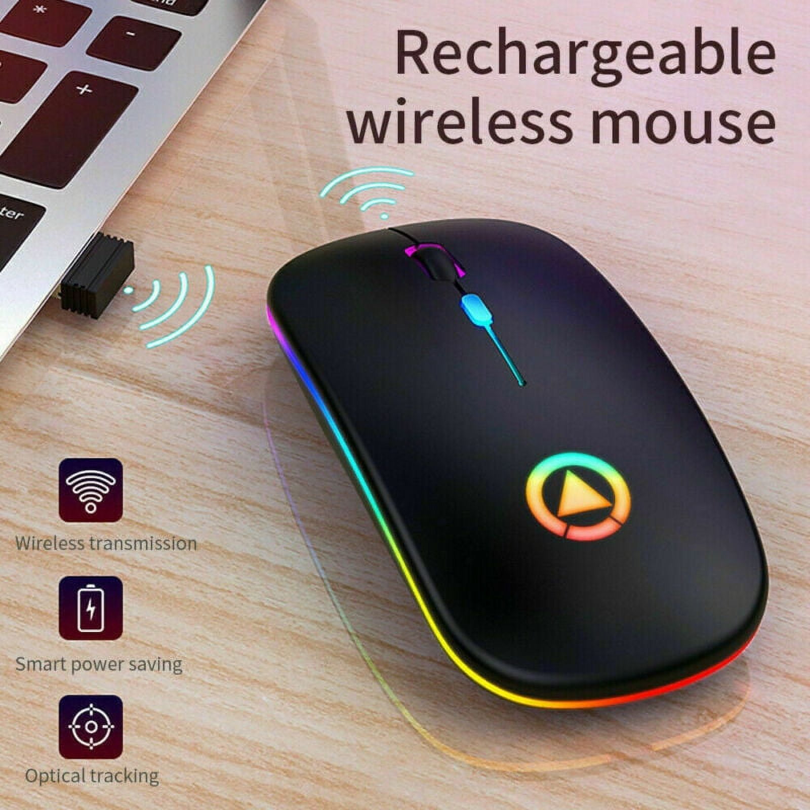 Rechargeable Wireless Computer Mouse Portable Slim Cordless Mouse Less ...