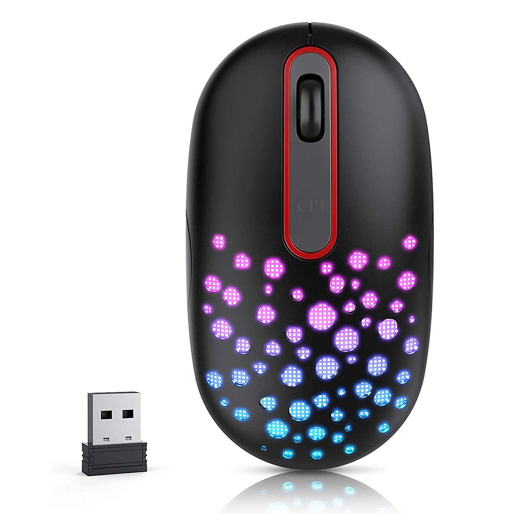 Rechargeable Wireless Mouse 7 Colors LED Backlit Mouse Protable Slim ...