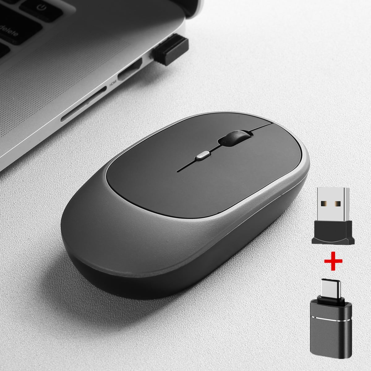Rechargeable Wireless Mouse Dual Modes Bluetooth-compatible 2.4G USB ...