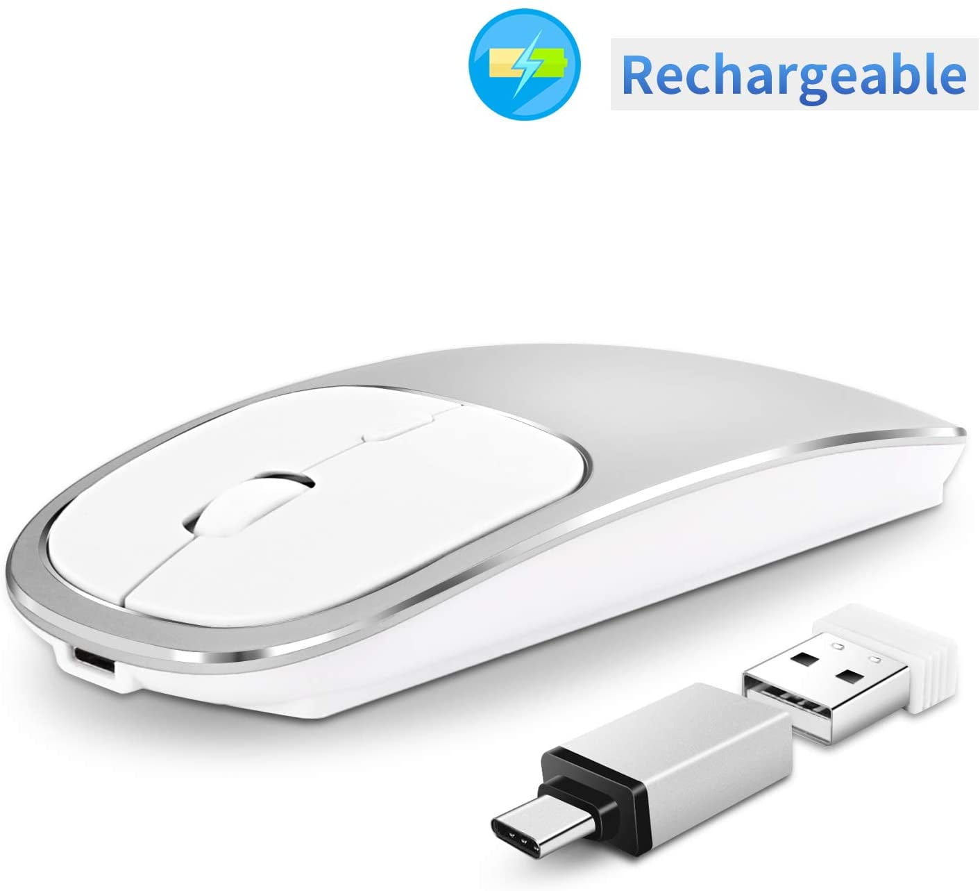 Rechargeable Wireless Mouse Small and Stylish Wireless Mouse with C ...