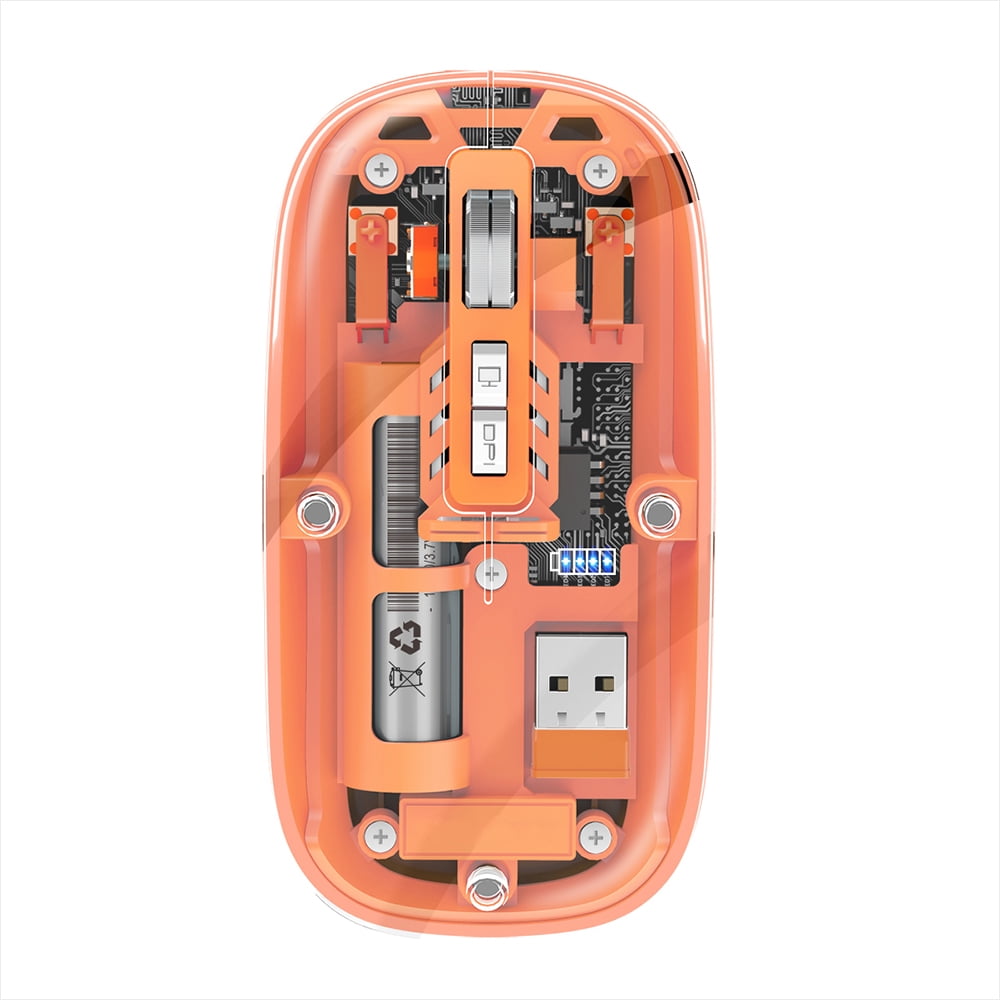 Rechargeable Wireless Mouse, Transparent Design, High end PixArt 3065 ...