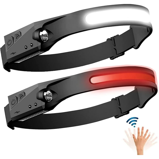 Rechargeable headlamp, 1200 mAh motion sensor head lamp, 4x brighter ...