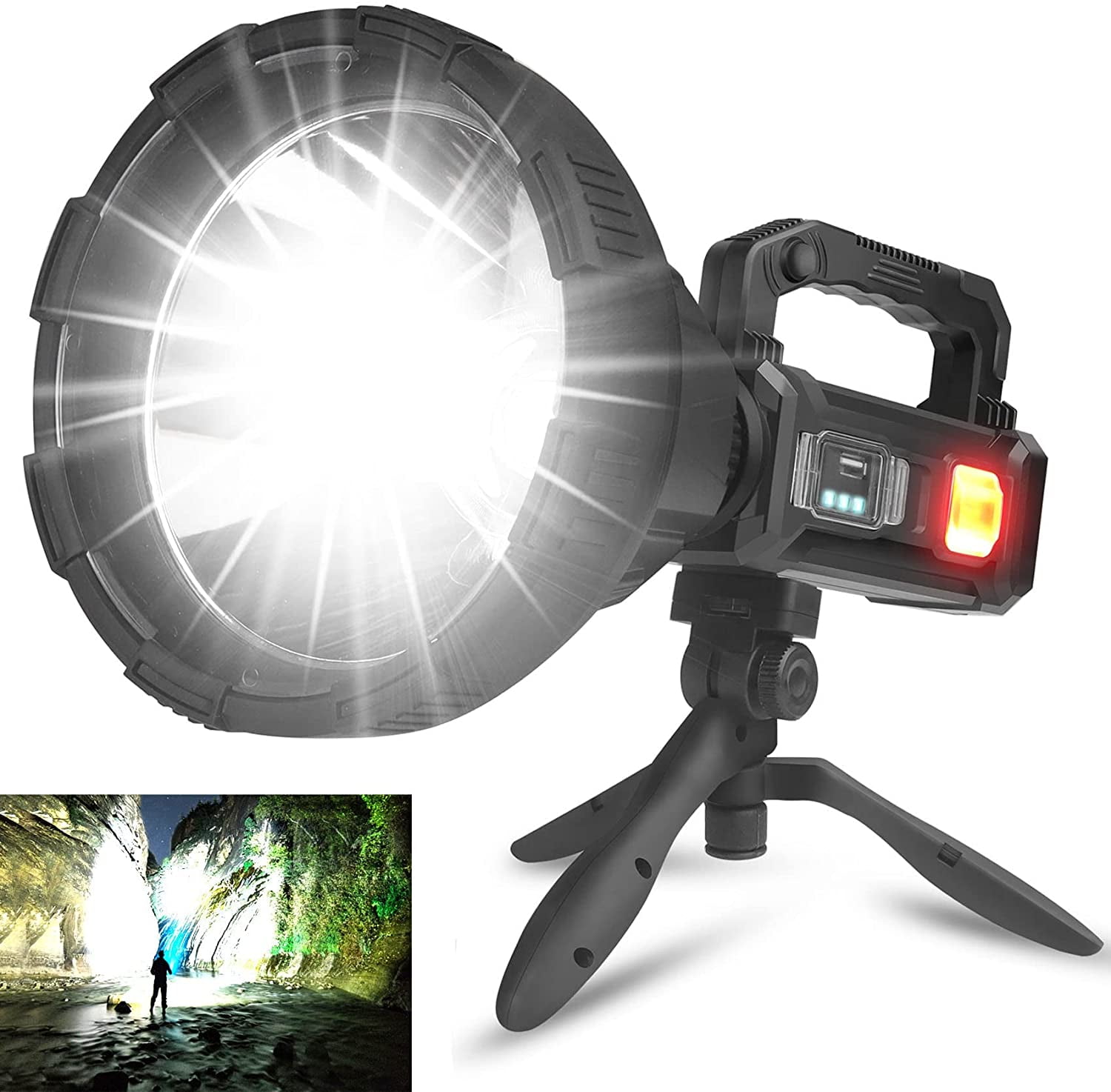 Rechargeable spotlight flashlights high lumens, 150000 lumens super ...