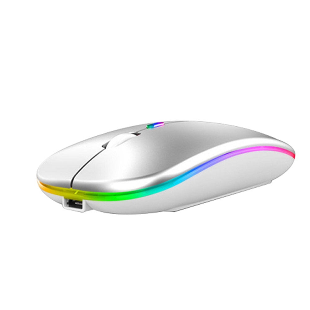 Rechargeable wireless mouse dual mode slim portable mouse with LED ...