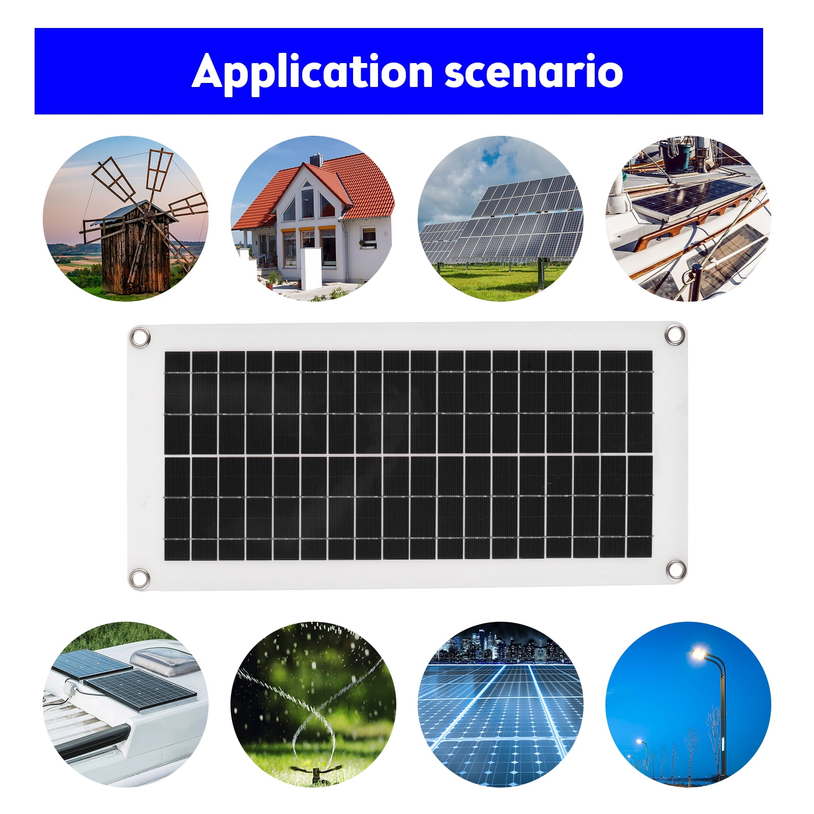 Recharger,Solar Panel Dsfen Kit Waterproof Solar 20 Watt 12 60a Pwm Rv ...