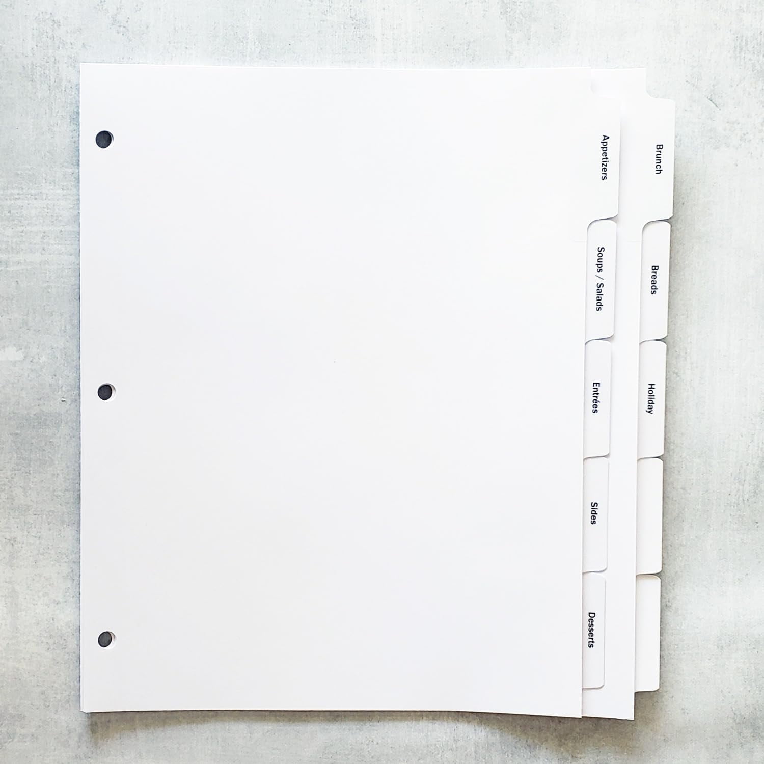 Recipe Binder Index TAB DIVIDERS – Sets of 10. Helpful Categories Turn ...