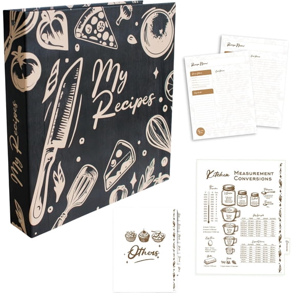 Recipe Binder Set. 3 Ring Recipe Binder 8.5”x11”, Recipe Book for Own ...
