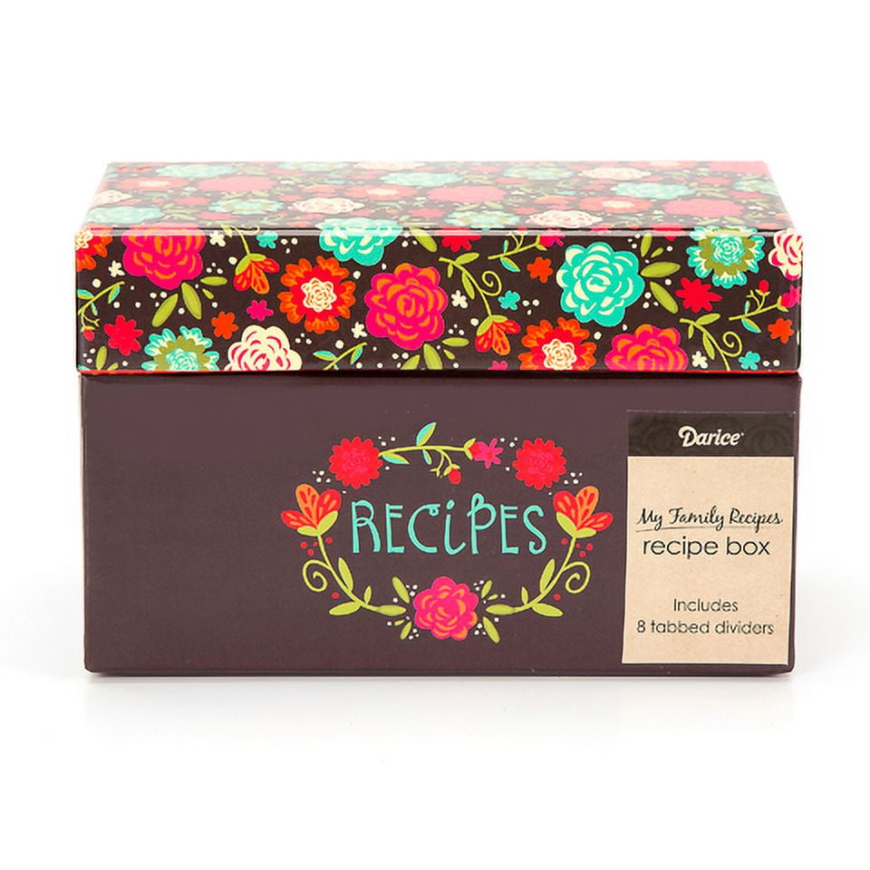 Recipe Card Box Happy Day Includes 8 Tabbed Dividers - Walmart.com