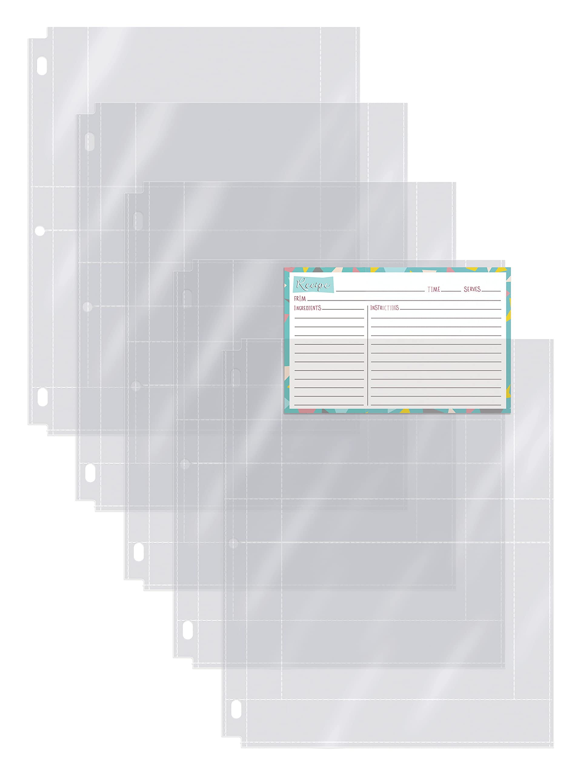 Better Kitchen Products Recipe Card Protective Sheets 4" x 6" 50 Pack ...