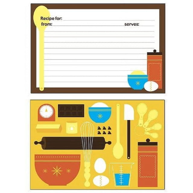 Recipe Card Set, 25 4 x 6 cards with cover card for clear recipe card ...