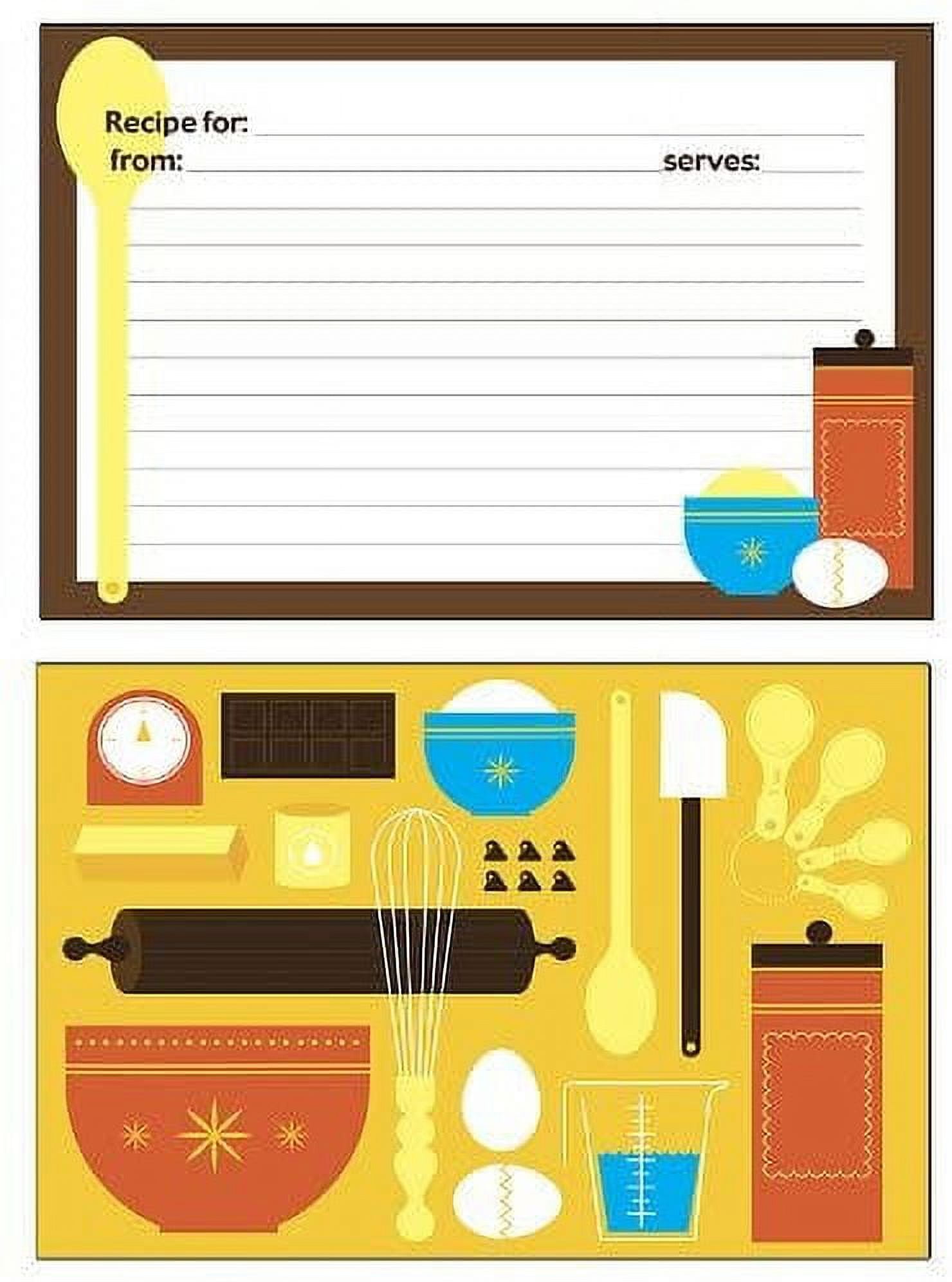 Recipe Card Set, 25 4 x 6 cards with cover card for clear recipe card ...