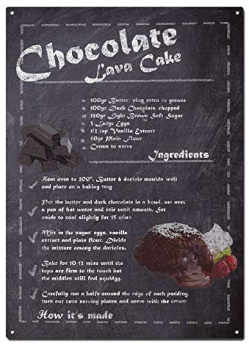 Recipe Chocolate Lava Cake Metal Aluminum Signs, Recipes of Desserts ...