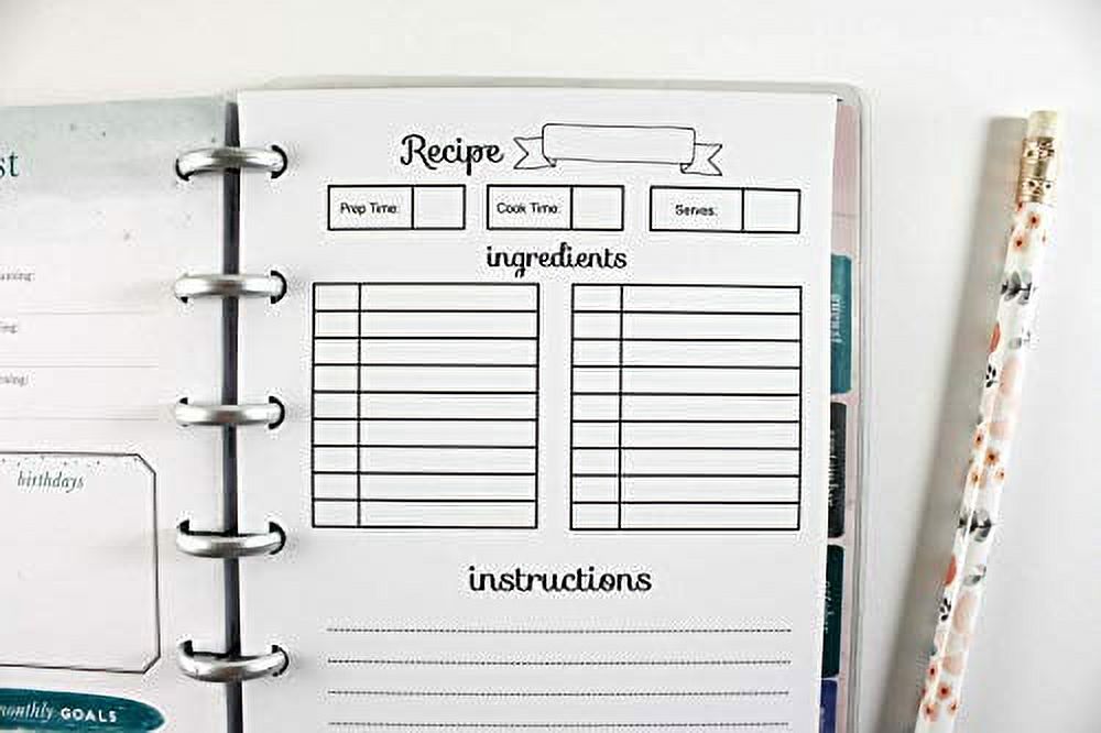 Recipe Inserts for 7 Disc Planners - Walmart.com