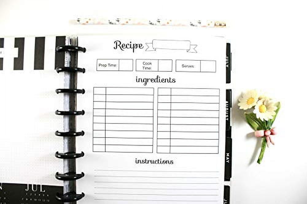 FeroniArt Planner Recipe Inserts, Classic, Meal Planning, Premium Silky ...