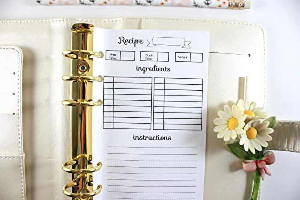 Recipe Inserts for Personal Size Planners - Walmart.com