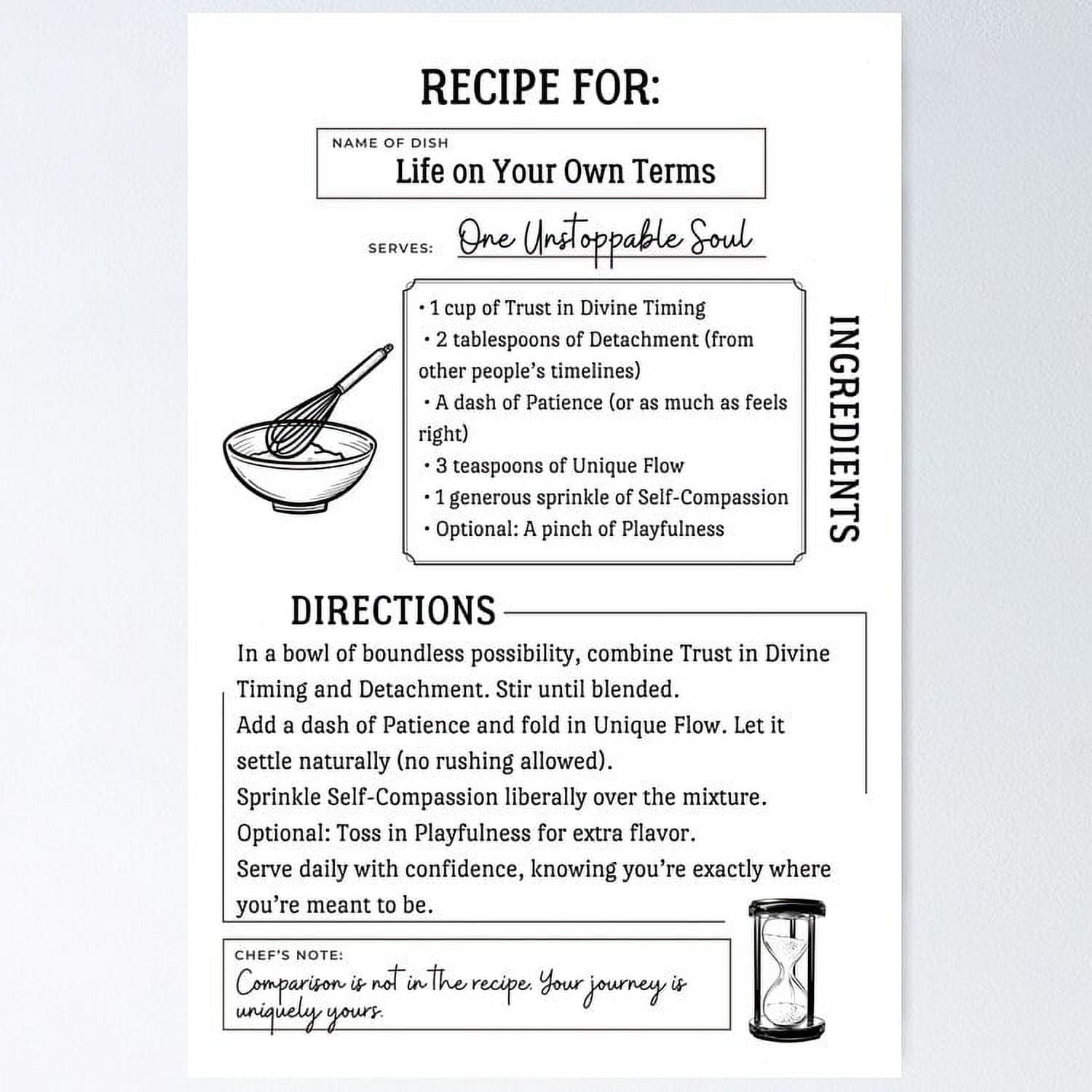 Recipe for Life on Your Own Terms, Inspirational and Mindful Design ...