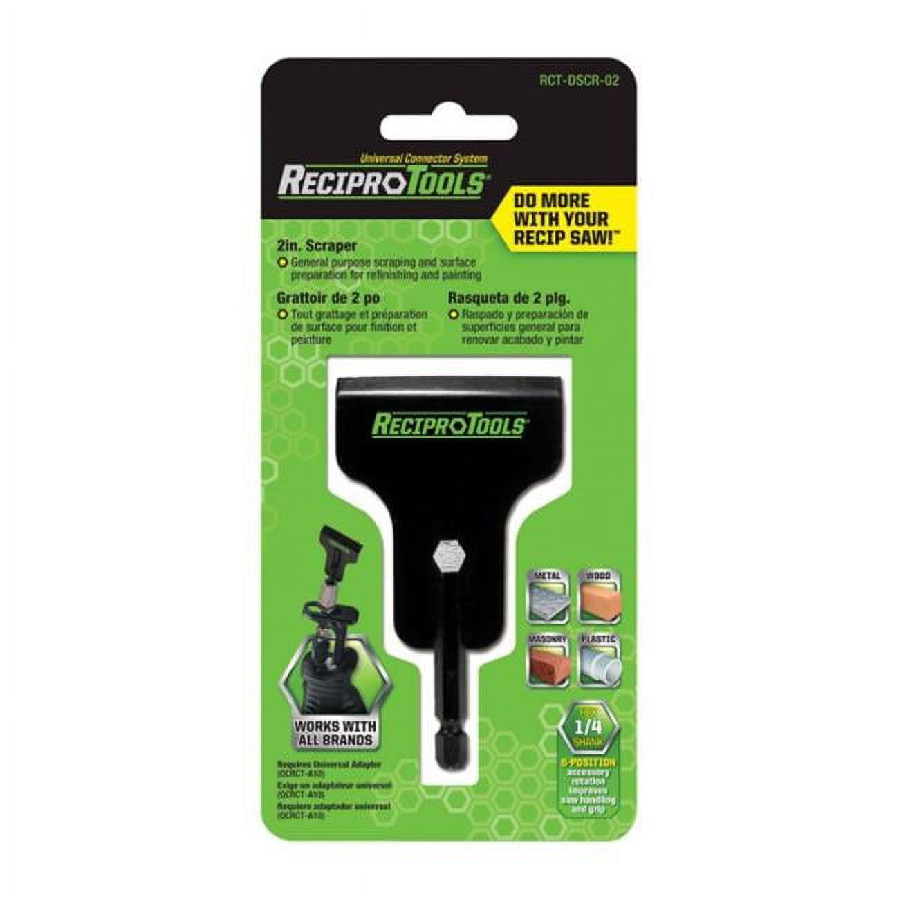 Recipro Tools RCT-DSCR-02 2 in. Detail Scraper Tool Attachment ...