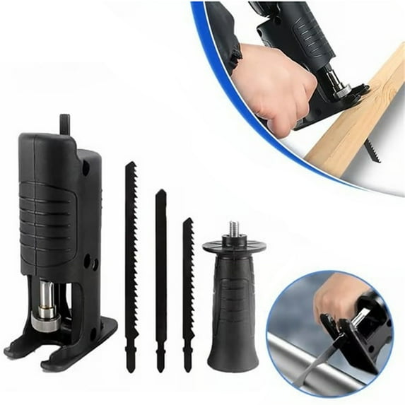 Reciprocal Saw Attachment Drill Adapter with 3 Blades for Cutting Wood ...