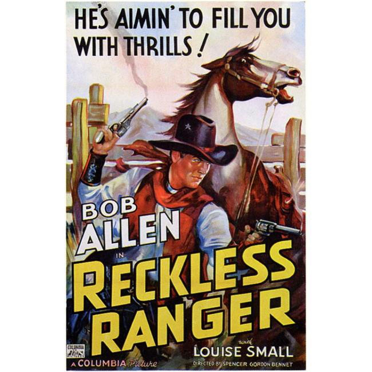 Reckless Ranger Movie Poster - 27 x 40 in. - Walmart.com