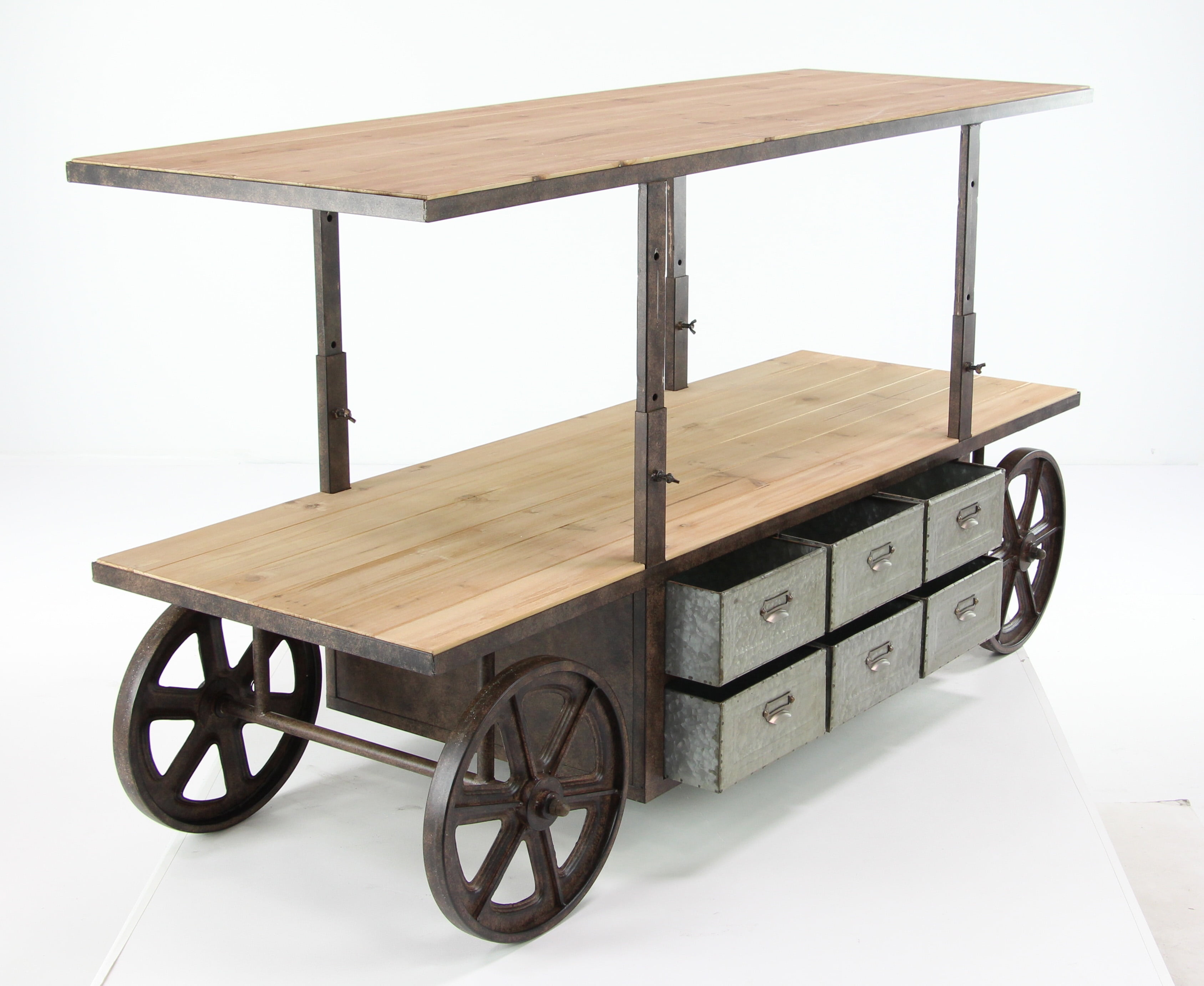 Reclaim Metal Wood Storage Cart - Walmart.com
