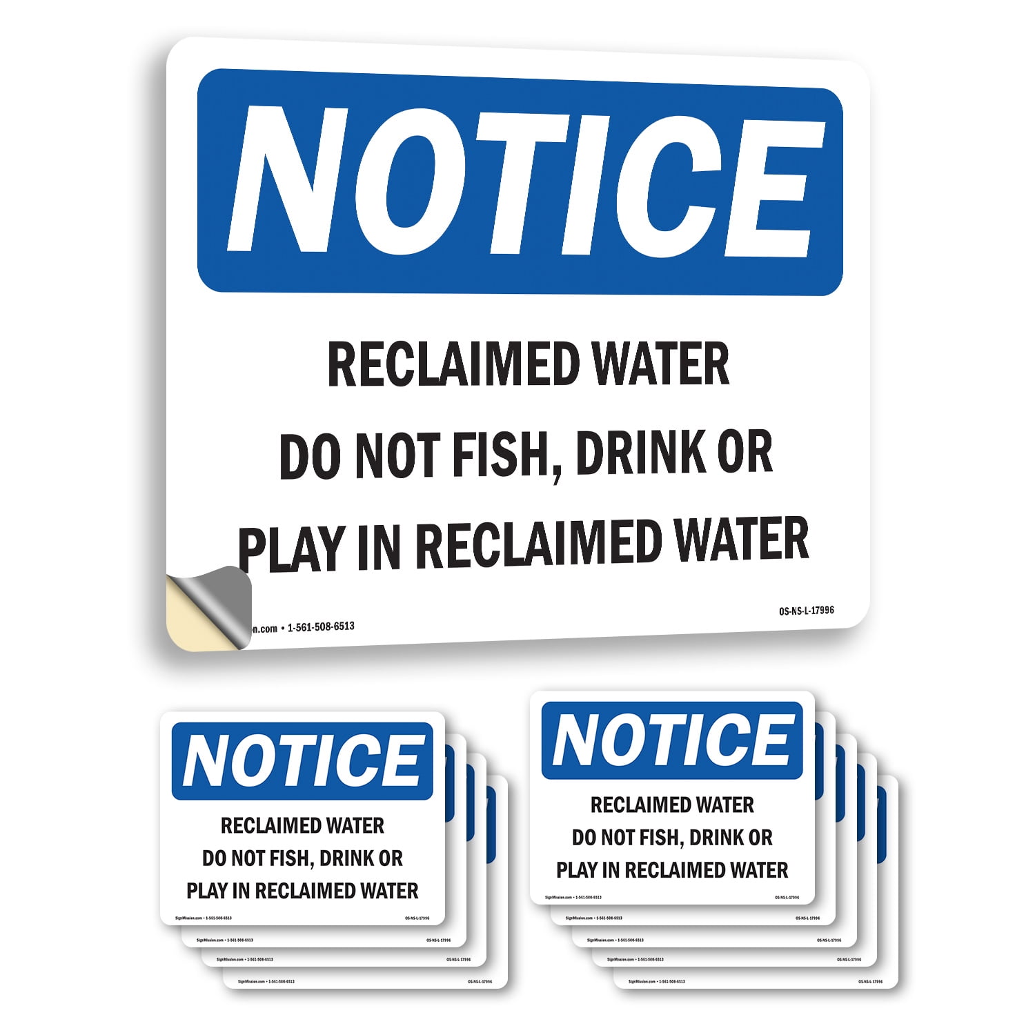 Reclaimed Water Do Not Fish Drink Or Play OSHA Notice Vinyl Decal Label ...