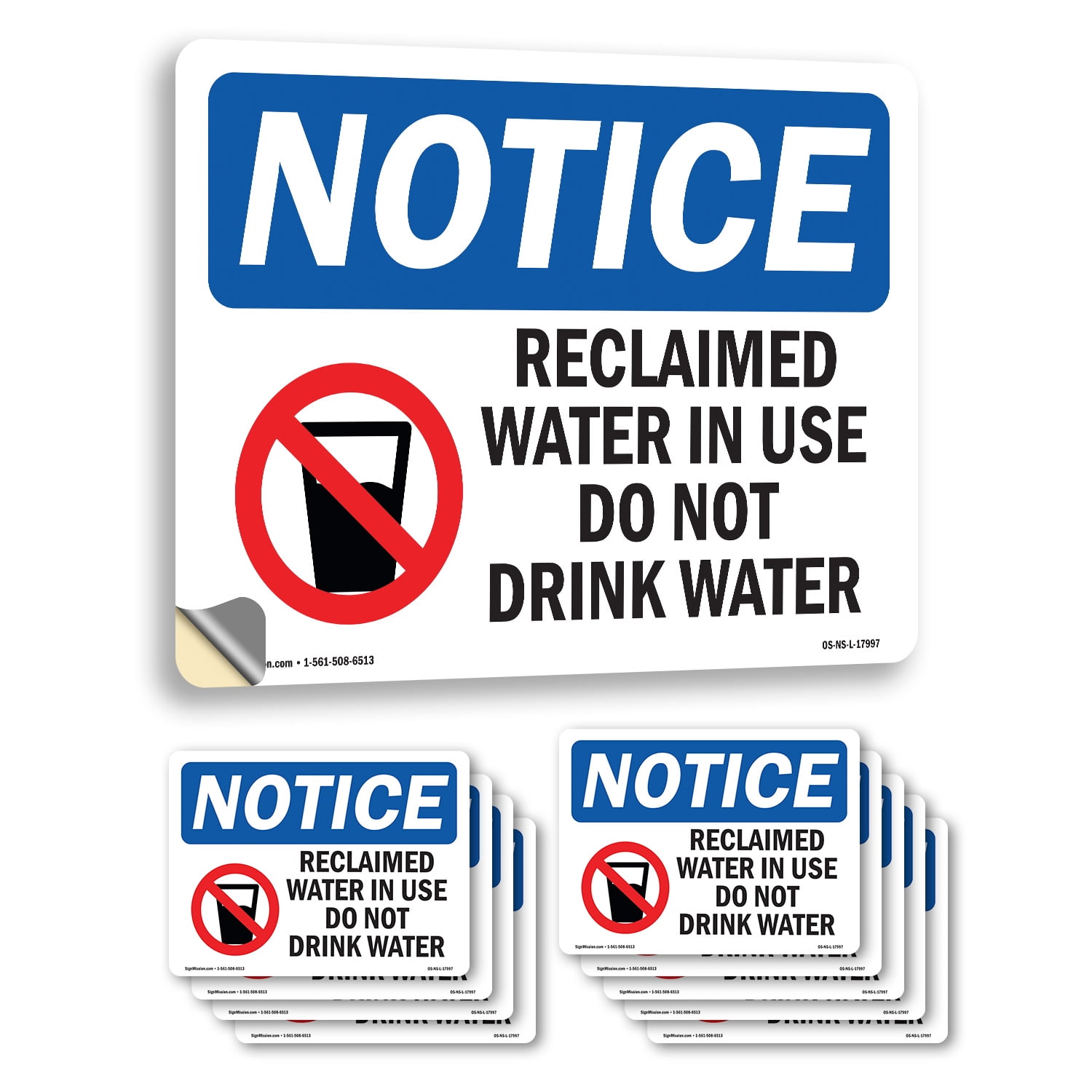 Reclaimed Water In Use Do Not With Symbol OSHA Notice Vinyl Decal Label ...
