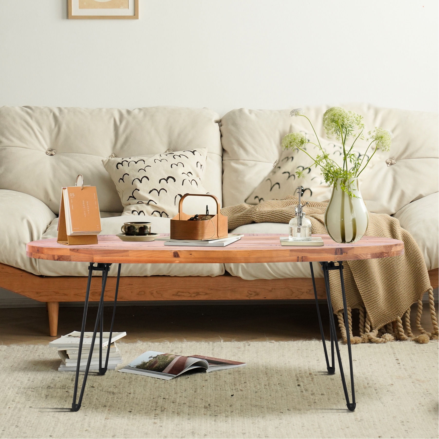 Reclaimed Wood Finish Foldable Table - Adds Style to Living Room ...