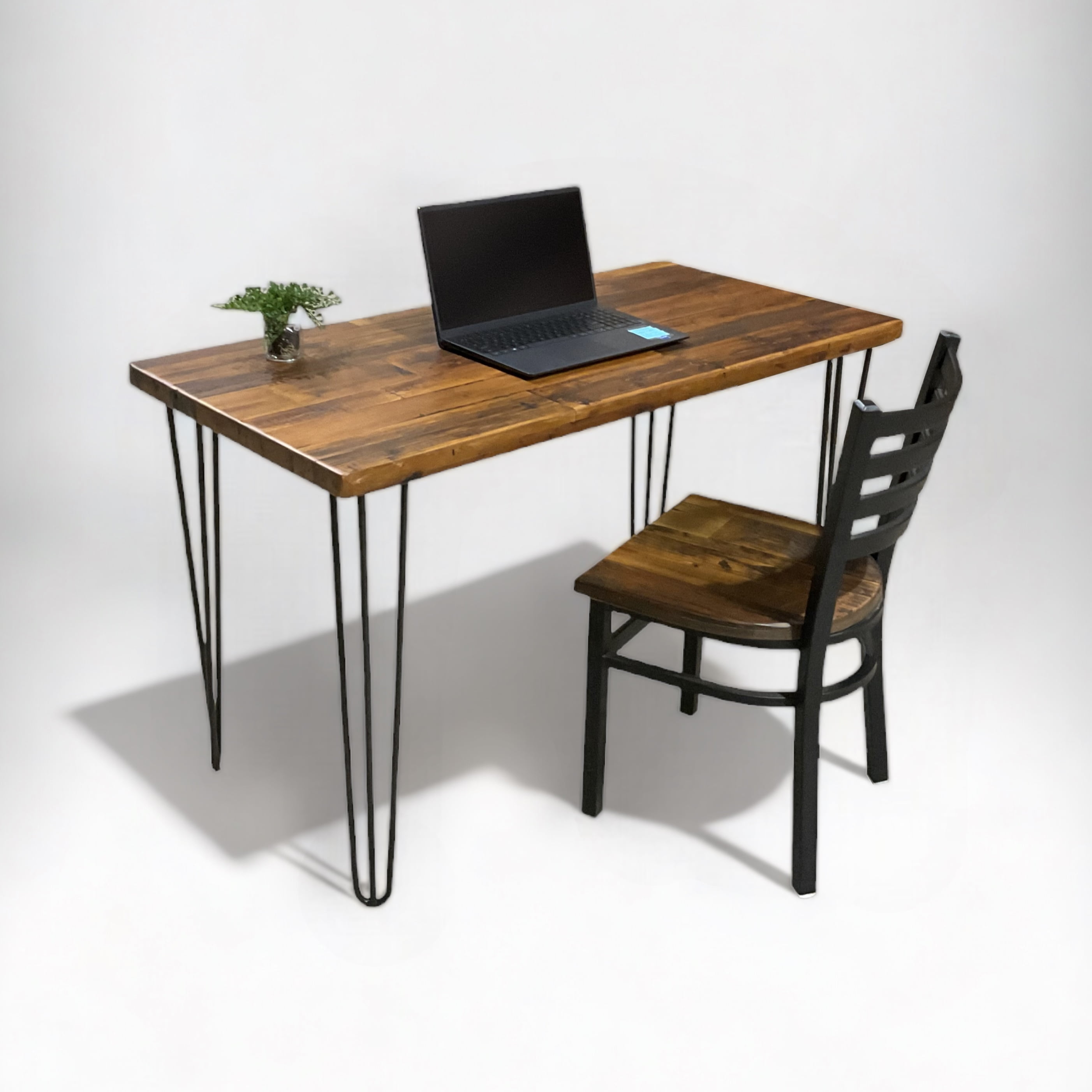 Reclaimed Wood Hairpin Desk with Metal Legs - Walmart.com