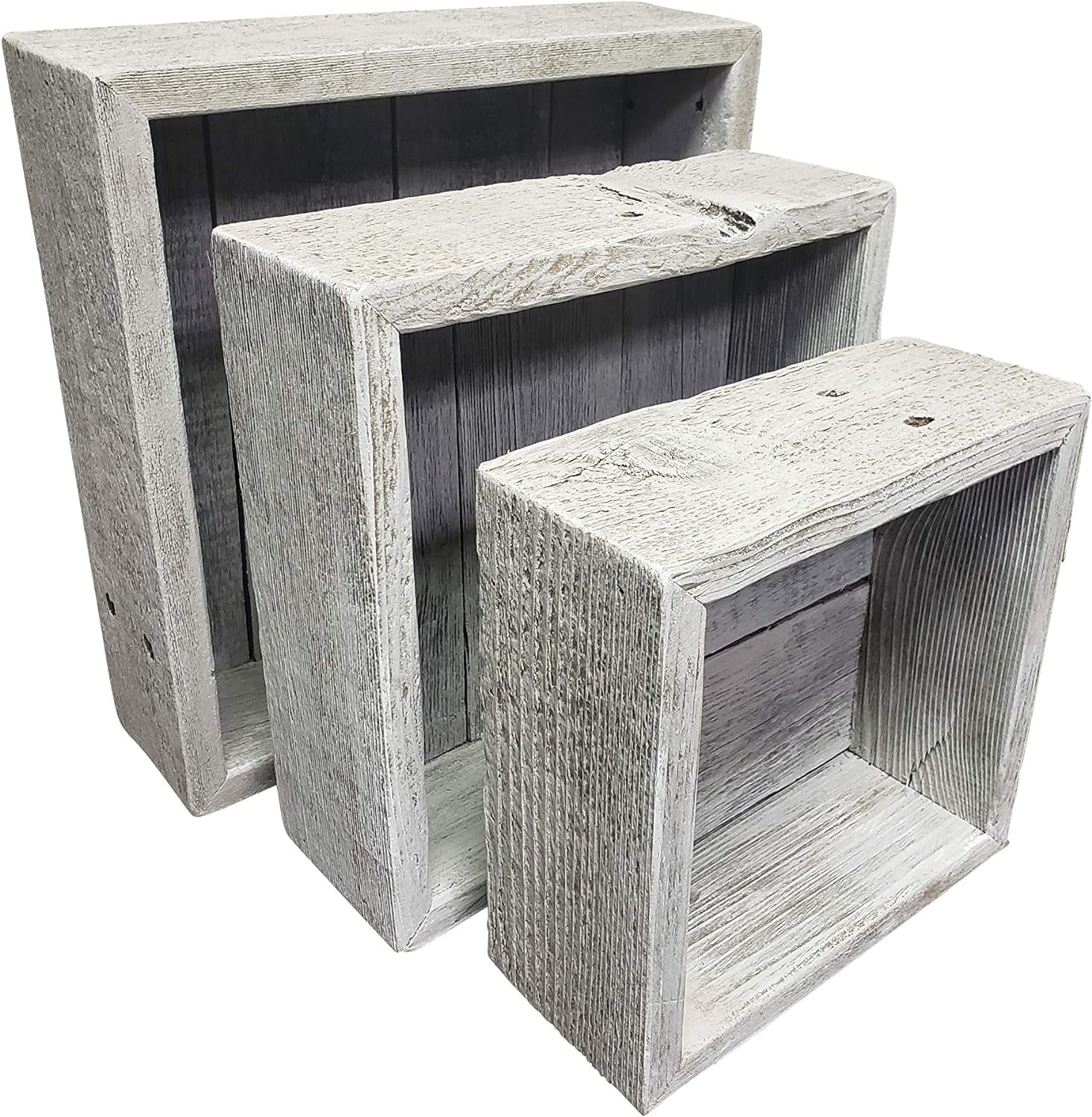 Reclaimed Wood Shadow Box with Wood Backing - Rustic Farmhouse Barnwood ...